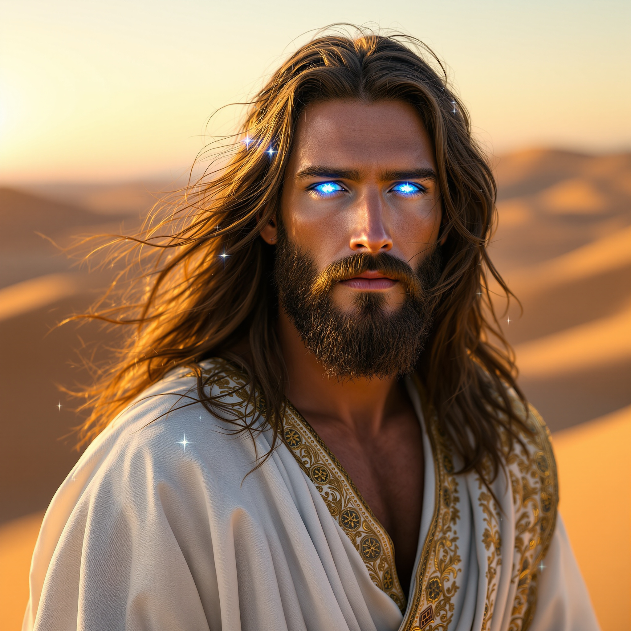 FLUX prompt: A hyper-realistic picture of Jesus Christ st...
