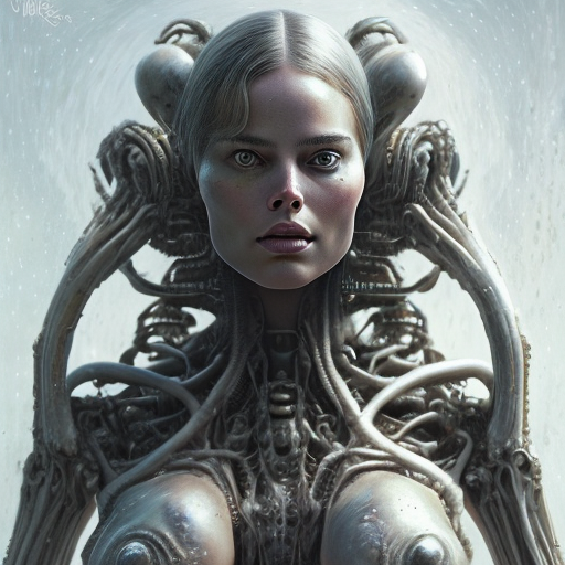 Openjourney prompt: mdjrny-v4 style, an alien Hans Giger,...