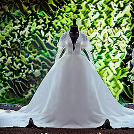 Stable Diffusion prompt: Craft a high-fashion wedding dre...