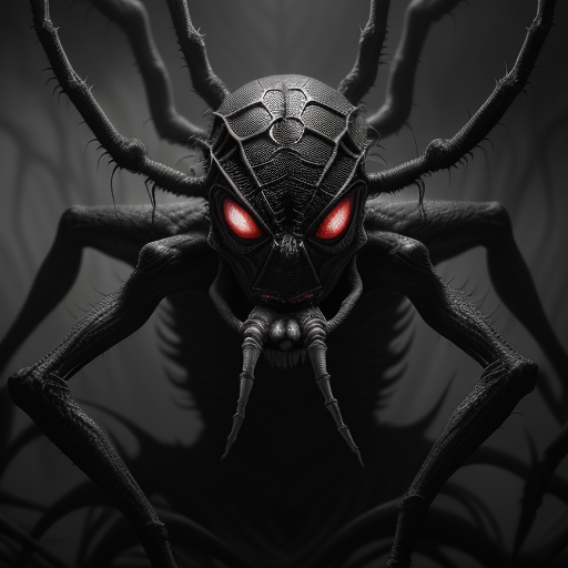 DreamShaper prompt: human spider head, mutant creature wi...