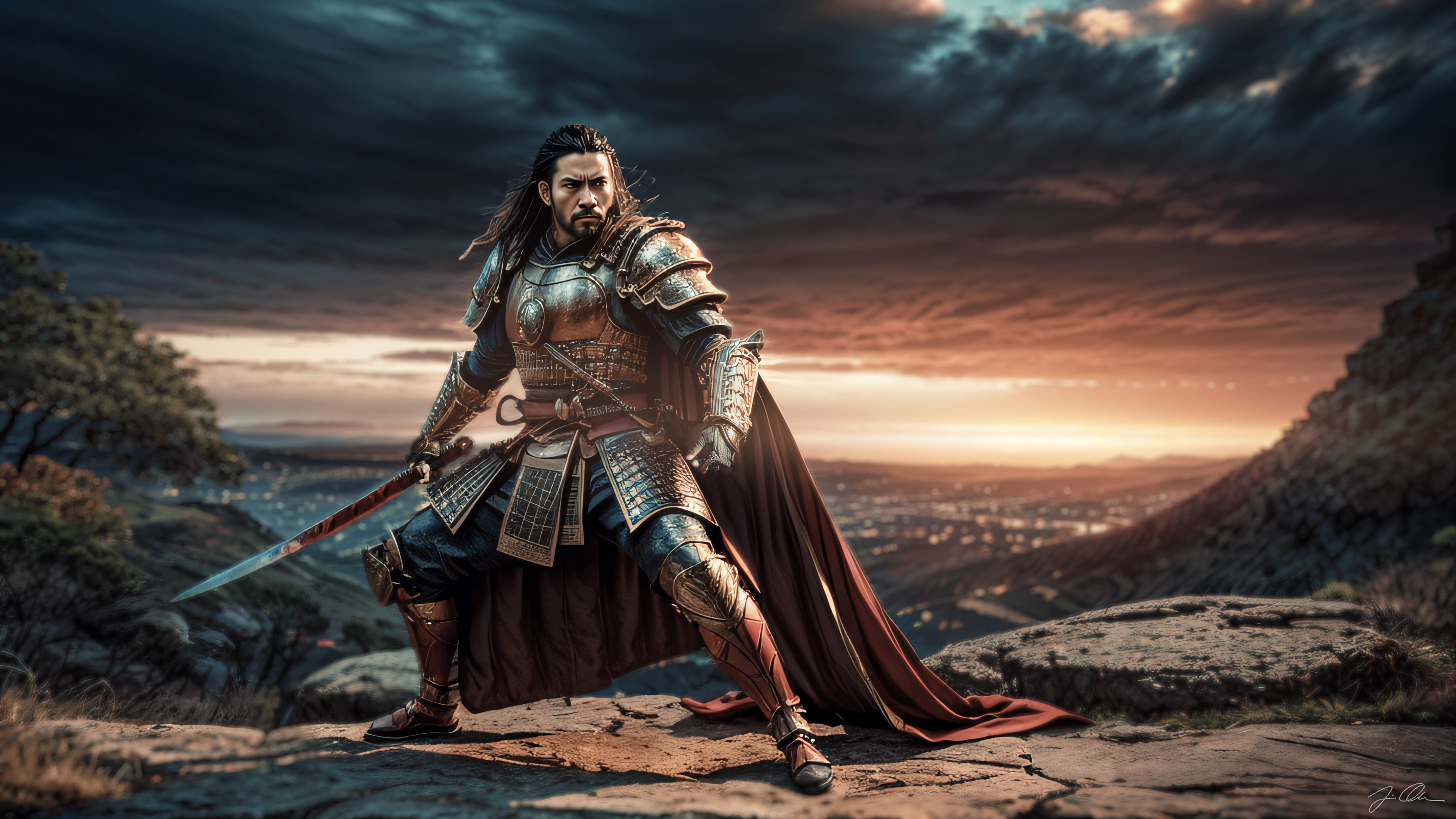 Stable Diffusion prompt: a powerful male samurai warrior ...