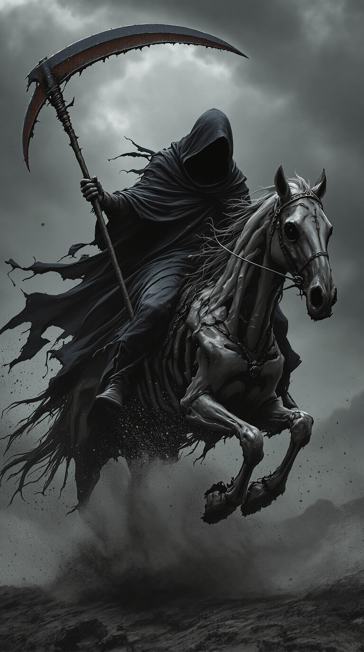 FLUX prompt: The image depicts a dark and dramatic scene ...