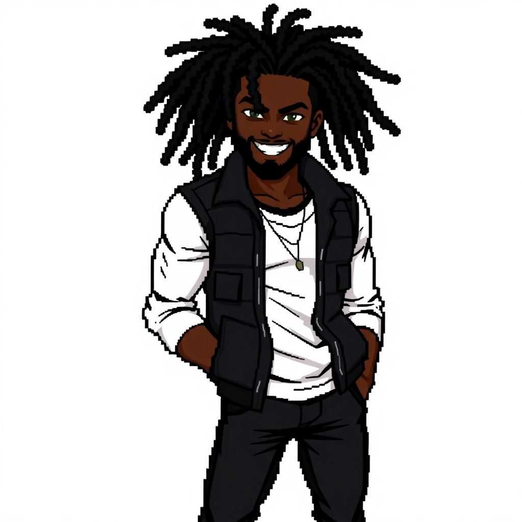 FLUX prompt: pixelated art style from the SNES era, a bl...