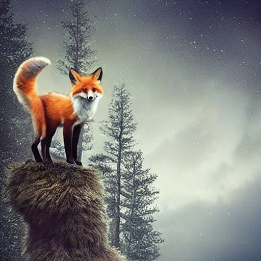 Stable Diffusion prompt: fox, forest, profile, ,detailed,...