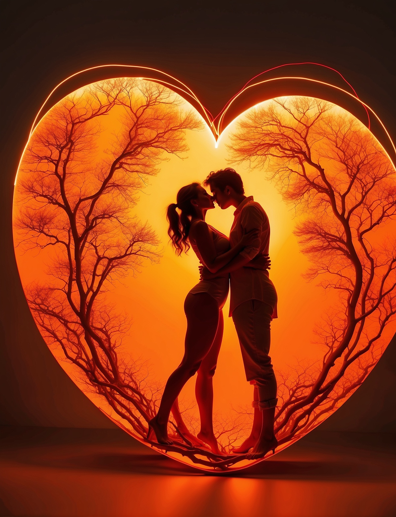Stable Diffusion prompt: Two lovers intertwined in a pass...