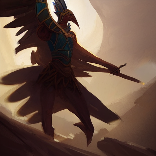 Stable Diffusion prompt: azir in shurima by greg rutkowski