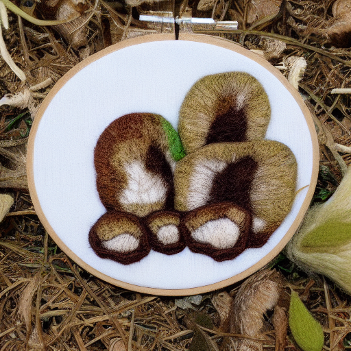 Stable Diffusion prompt: Hyper realistic felted morel mus...