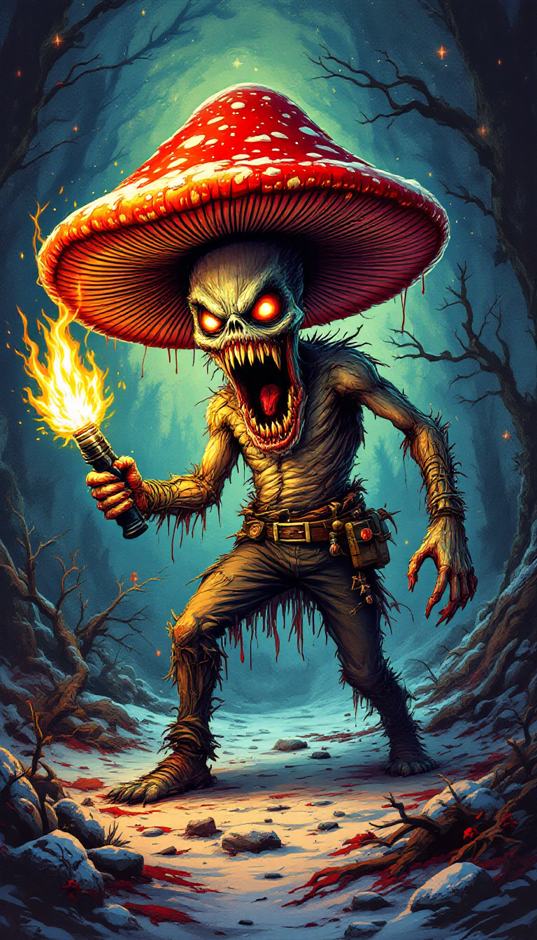 FLUX prompt: "flawless vector christmas horror art on the...