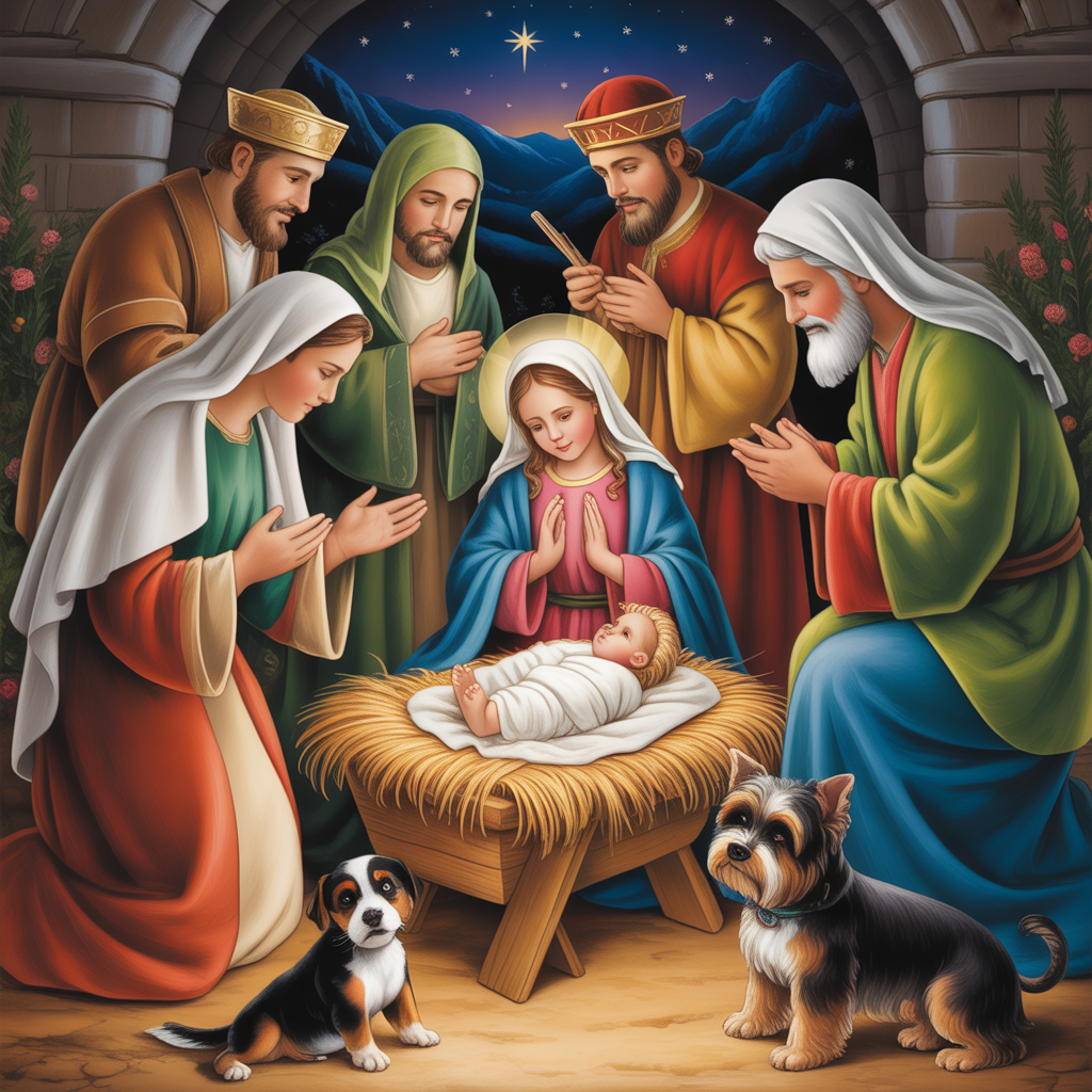 Ideogram prompt: a traditional scene of baby Jesus in the...