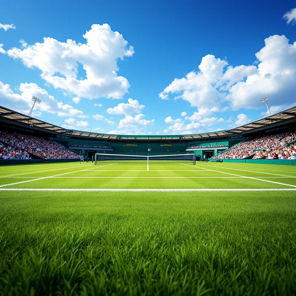 FLUX prompt: Hyper realistic image of Wimbledon main cour...
