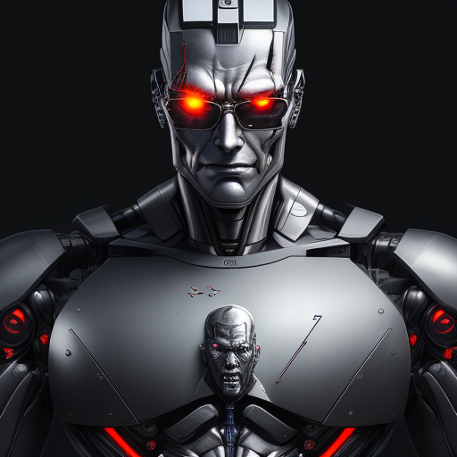 DreamShaper prompt: portrait of robot Terminator, cyborg,...
