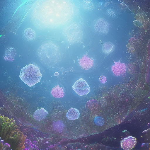 Openjourney prompt: Crystal clear underwater city full of...