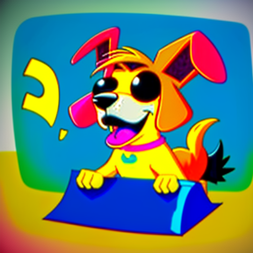 DreamShaper prompt: 90's cartoon style, a dog barking wit...