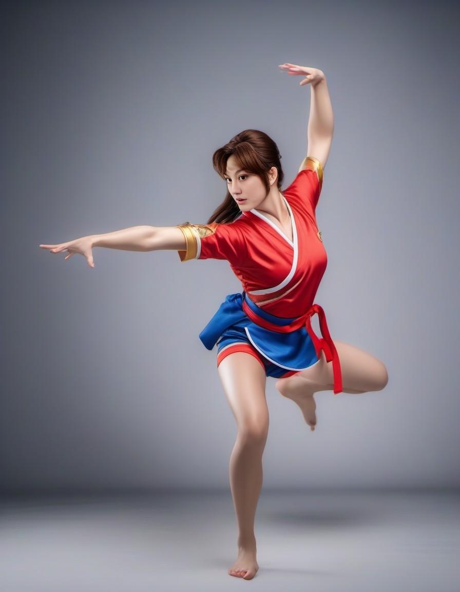Stable Diffusion prompt: Professional Chun Li Cosplayer, martial arts ...