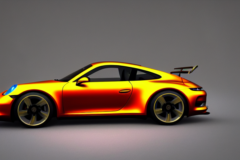 Stable Diffusion prompt: 3 d render of an porsche 9 1 1,