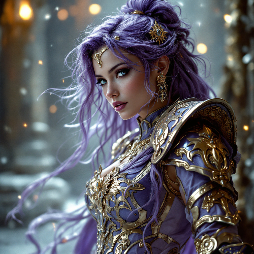 FLUX prompt: Image of a female galactic royal empress, he...