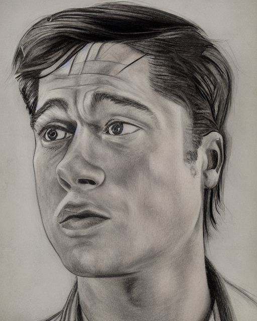 Stable Diffusion prompt: portrait of a mix of Brad Pitt a...