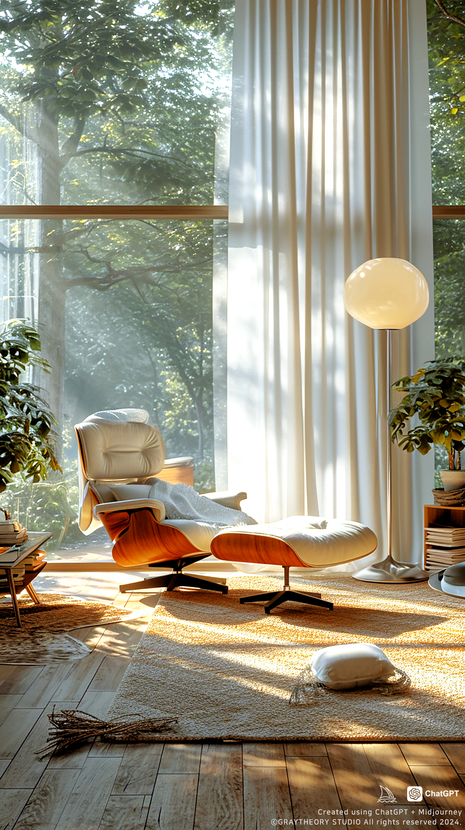 Midjourney prompt: mid-sized living room with a candid an...