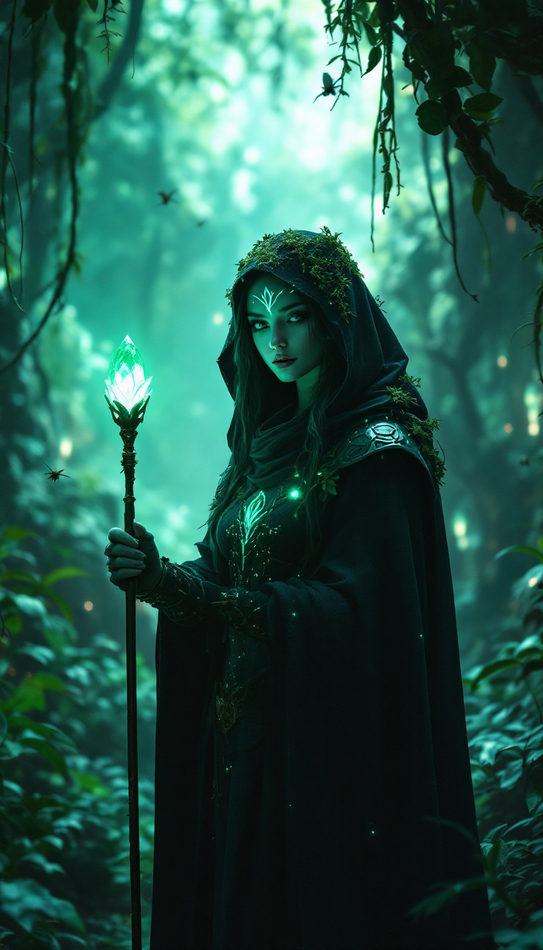 FLUX prompt: A cinematic digital artwork featuring a myst...