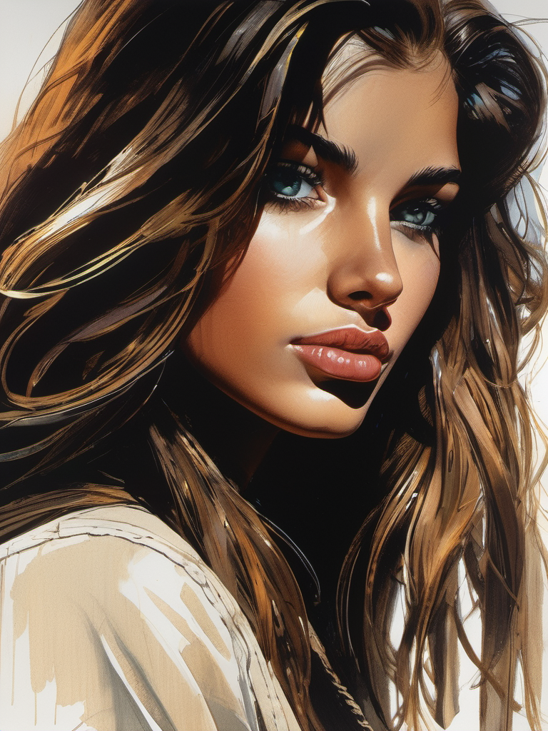 Stable Diffusion prompt: a shy 17yo girl, long hair, vibr...