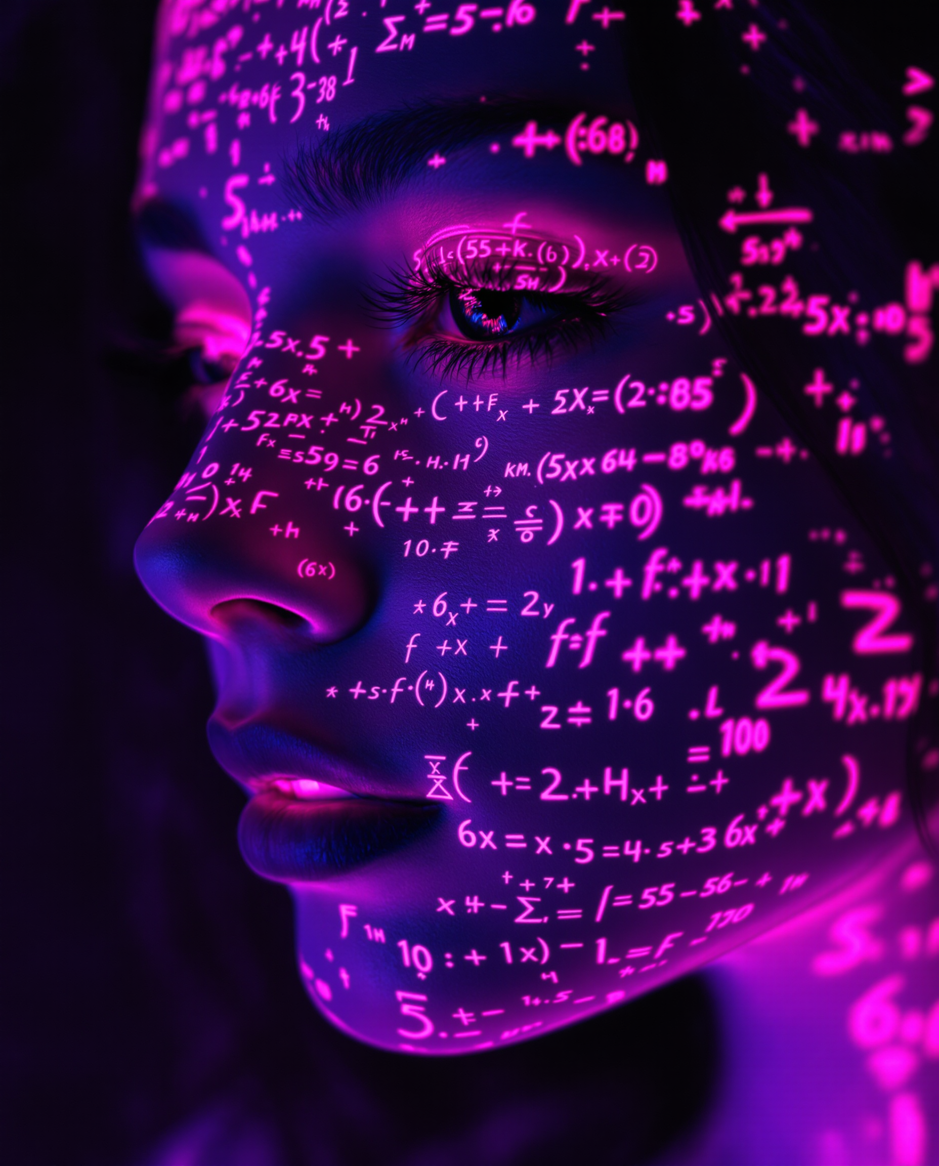 FLUX prompt: Shadowrun Math Projection - A close-up of a ...