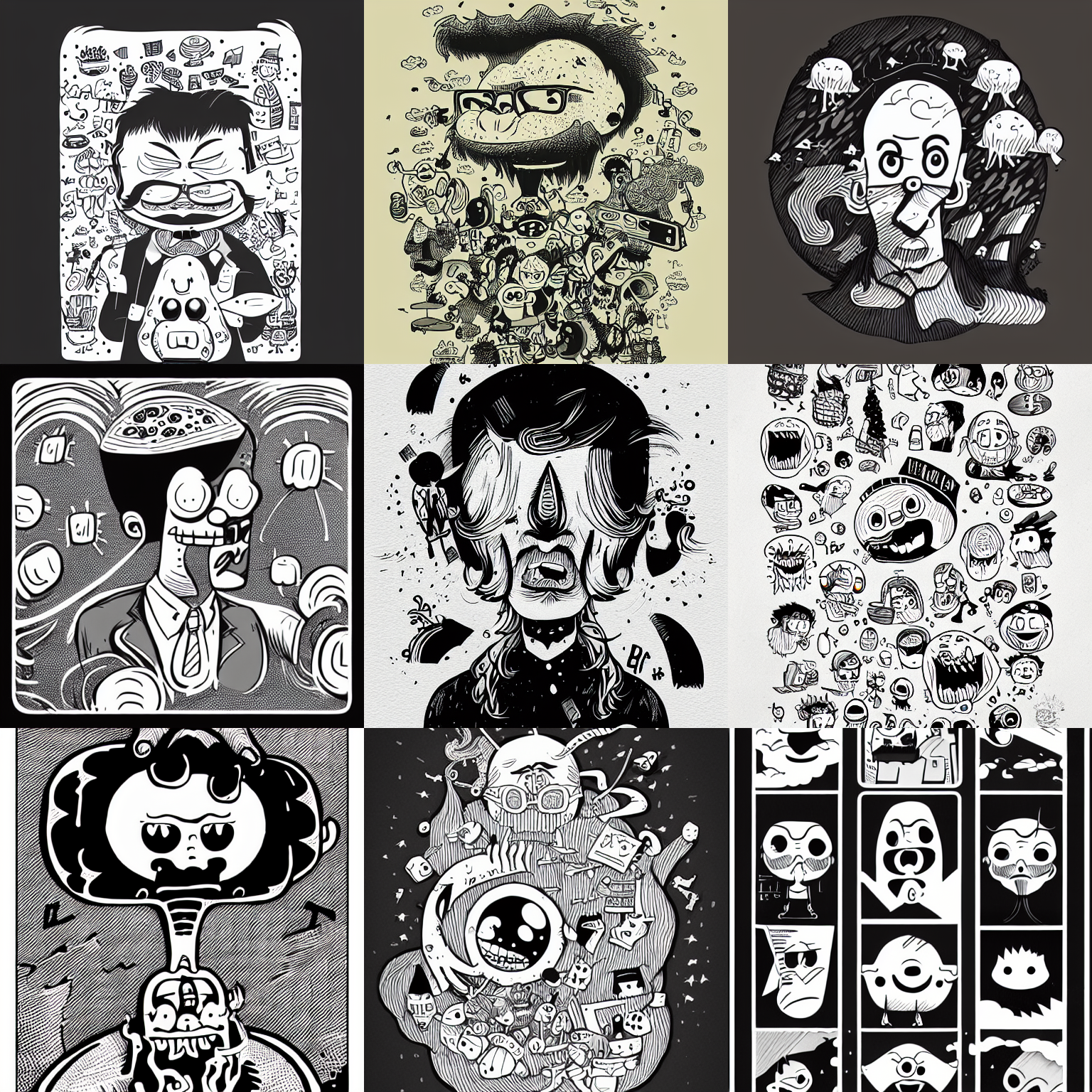 Stable Diffusion prompt: simplified funny weird illustrat...
