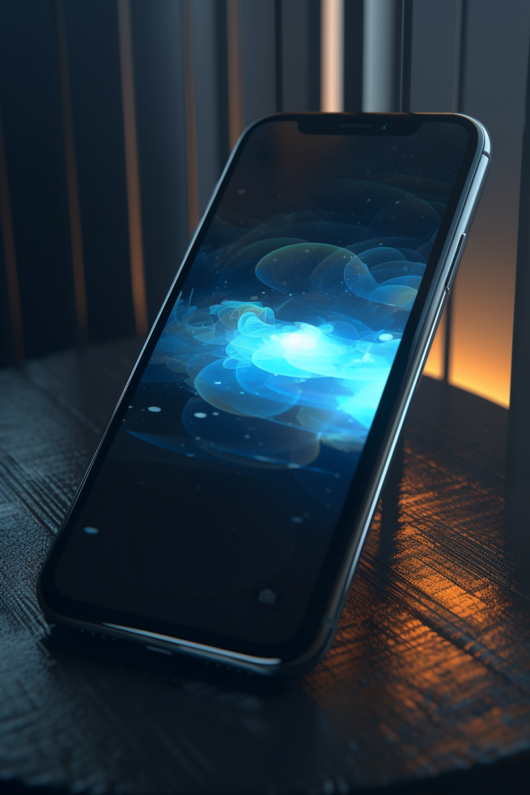 Midjourney prompt: 3d render of a iphone, volumetric ligh...