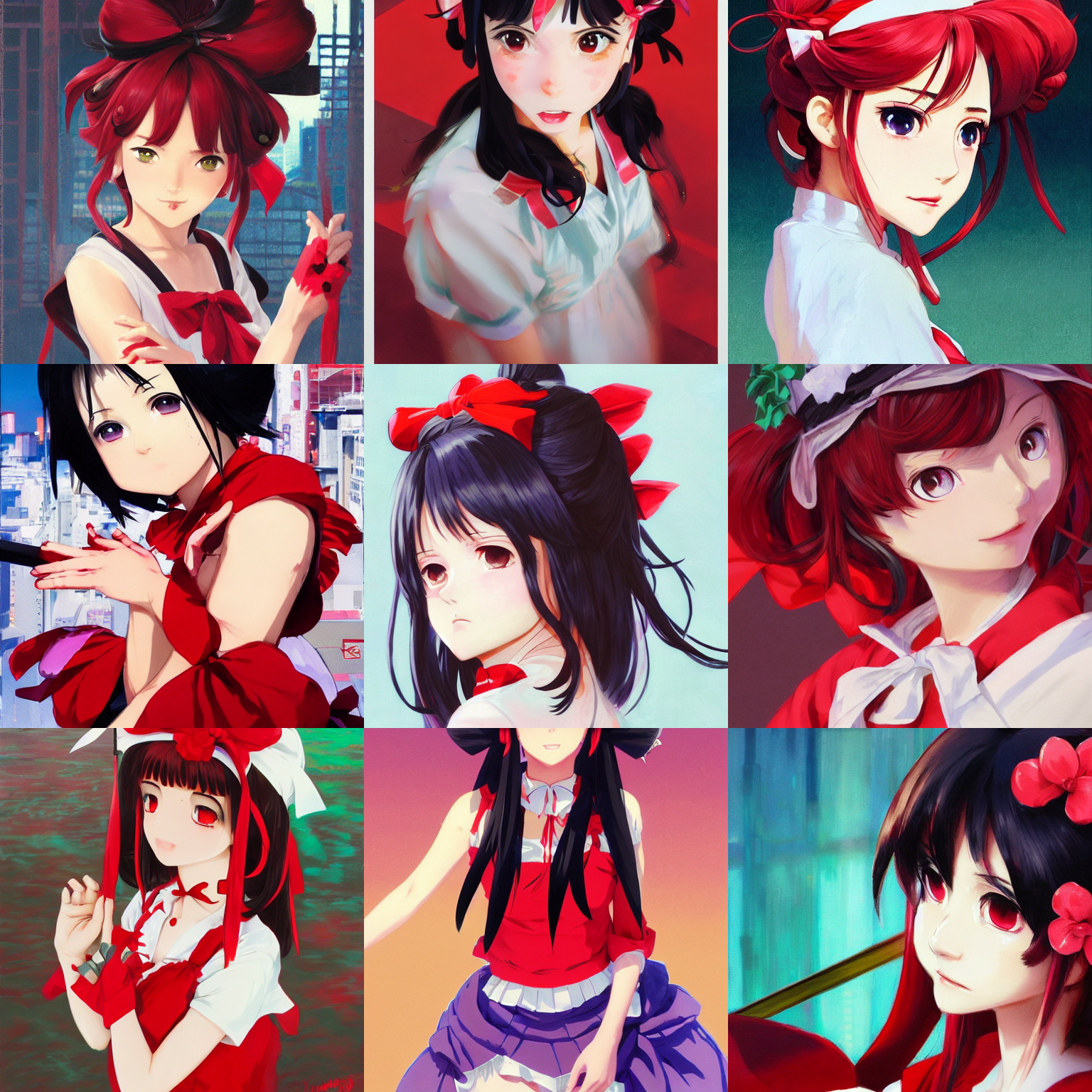 Stable Diffusion prompt: reimu hakurei ( from touhou proj...