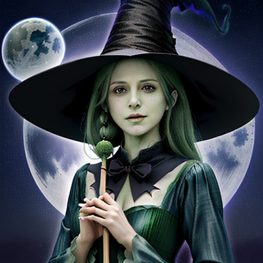 majicMIX realistic prompt: Elphaba, Wicked, anime, "Wick...