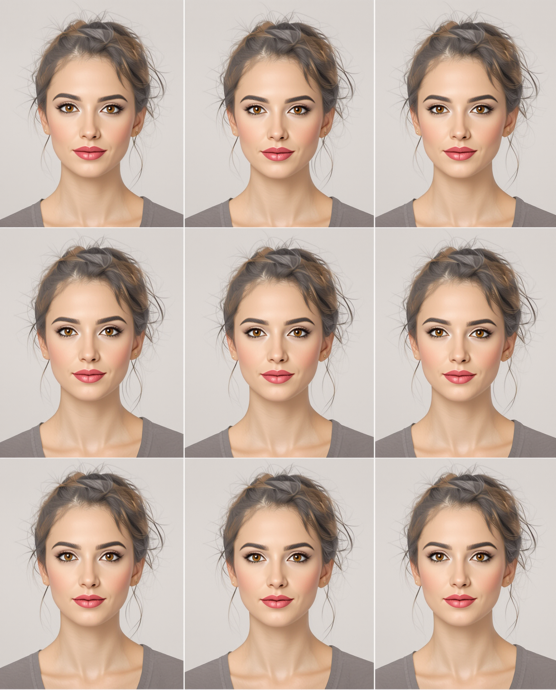 FLUX prompt: " Character sheet, of a British Caucasian wo...