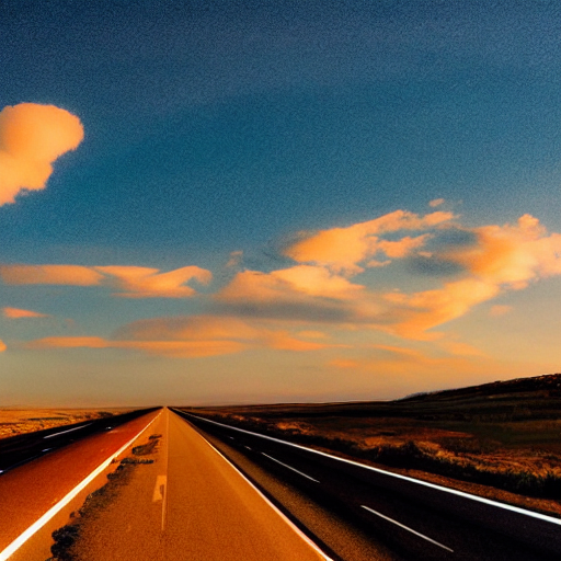 Stable Diffusion prompt: Ultrawide, highway, with golden...