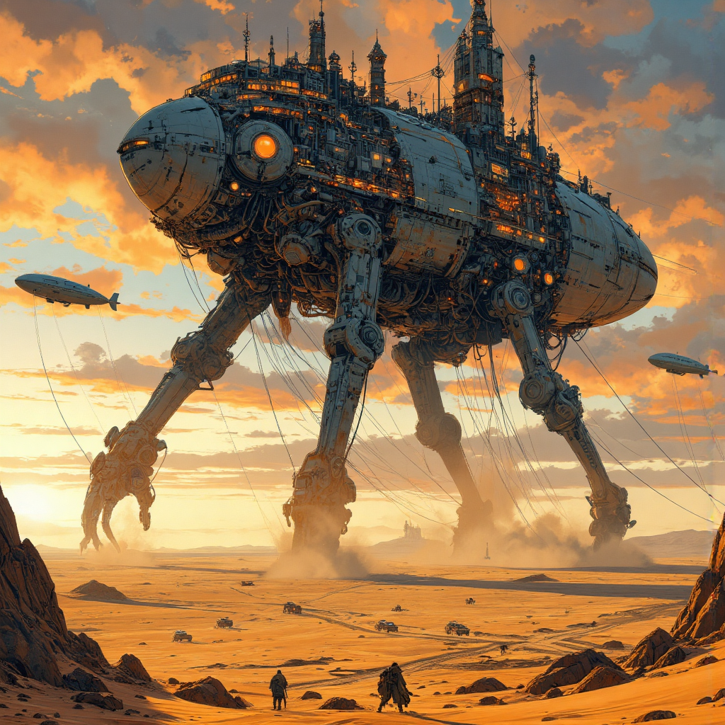 FLUX prompt: Set against an endless expanse of desert, th...