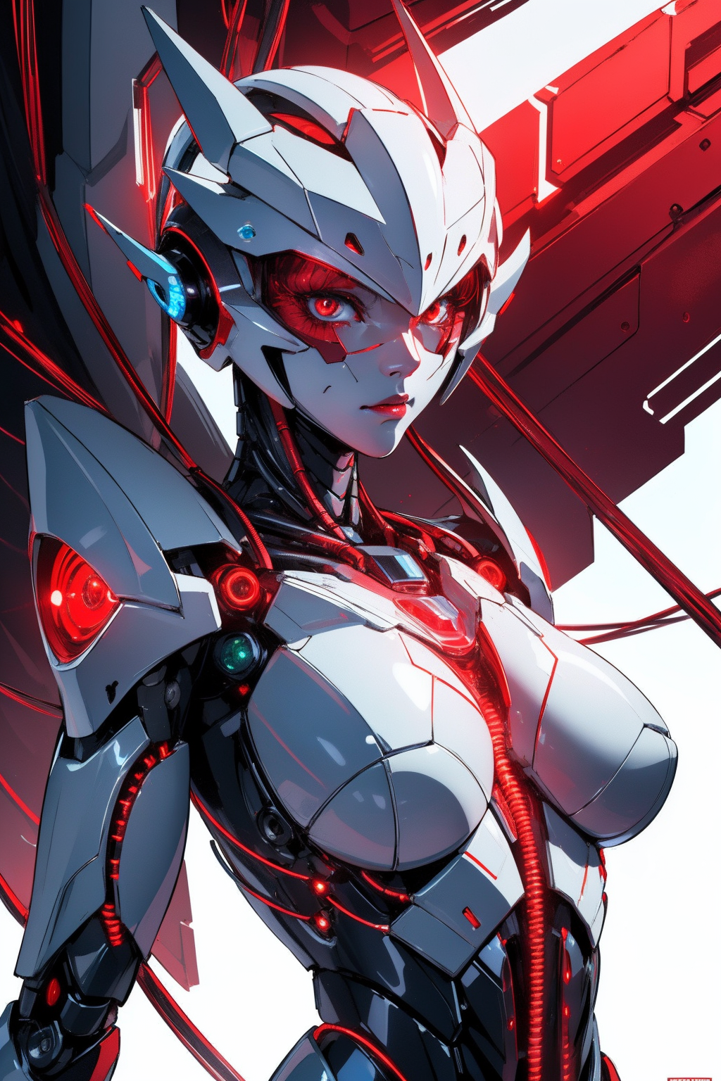 Stable Diffusion prompt: (Robot monster girl), white onyx...