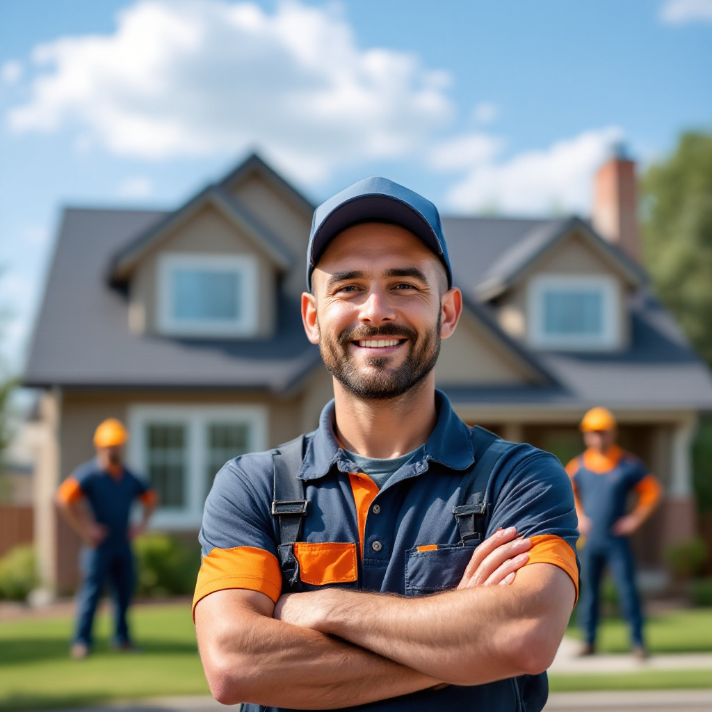 FLUX prompt: realistic photograph of roofing contractor s...
