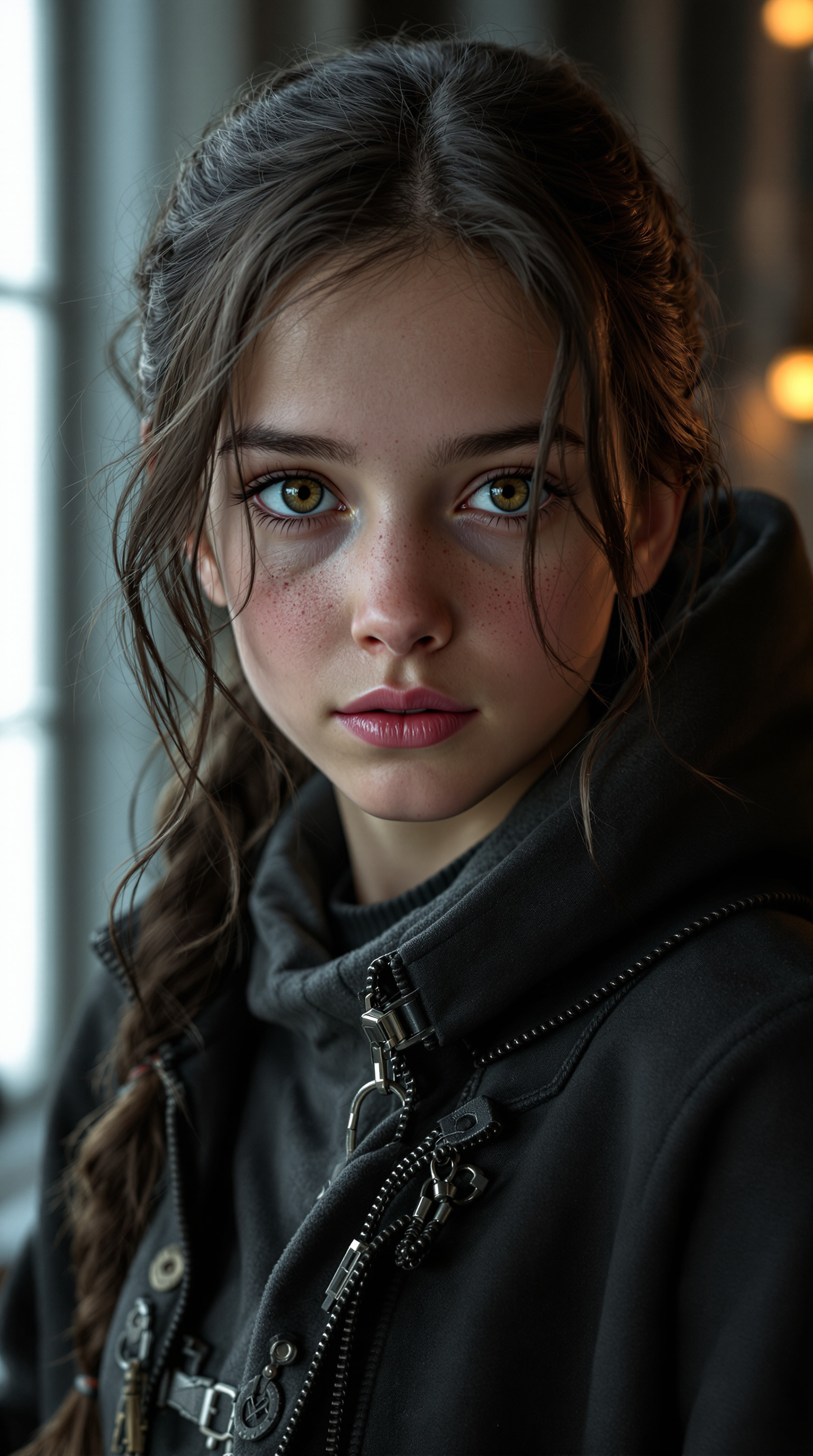 FLUX prompt: A hyper-realistic depiction of thirteen year...