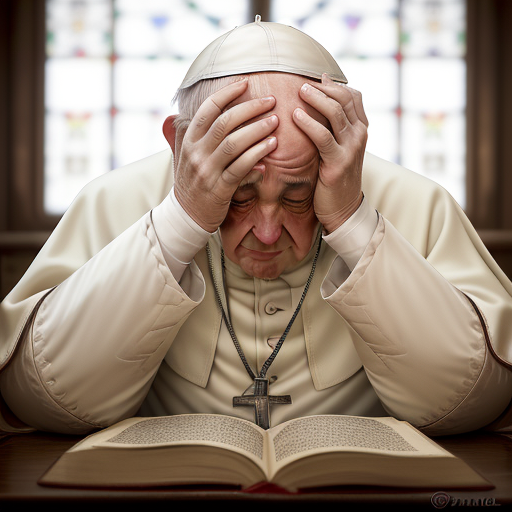DreamShaper prompt: Pope Francis crying is eyes off, th...