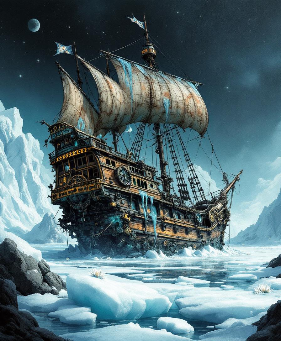 FLUX prompt: A composite blend of adventure fantasy Illus...