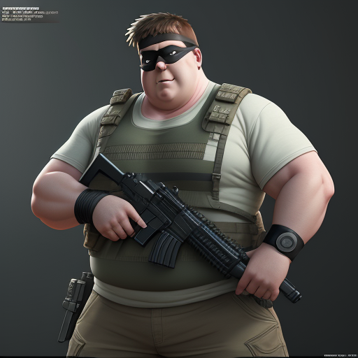 DreamShaper prompt: pETER gRIFFIN as rambo, hyperrealism,...