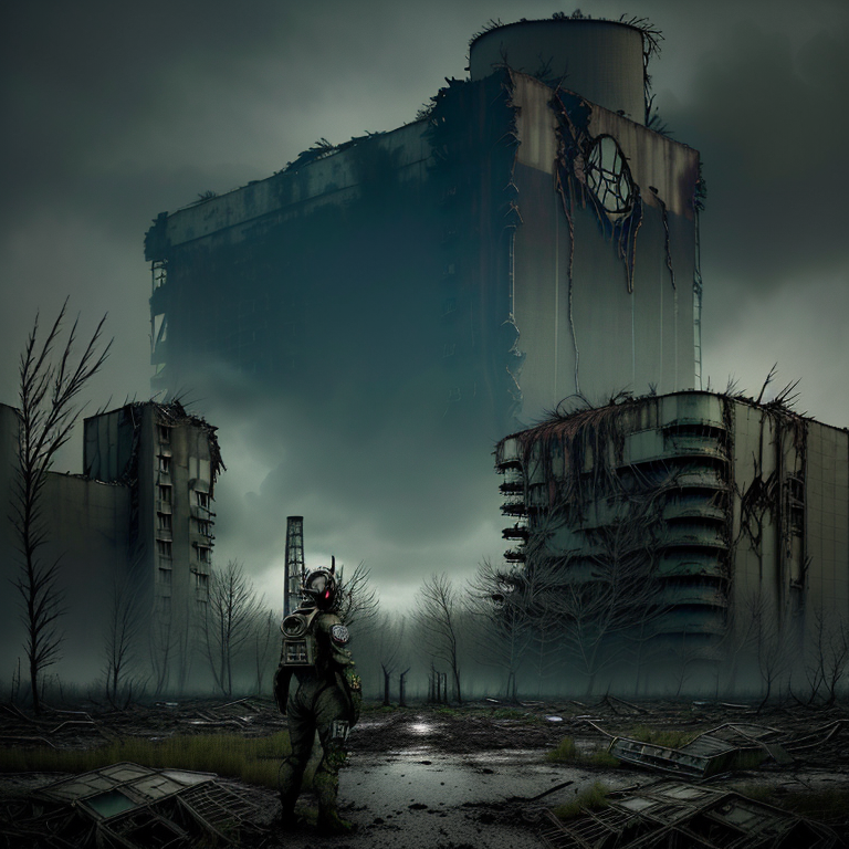 DreamShaper prompt: movie still, Fukushima Nuclear Power ...