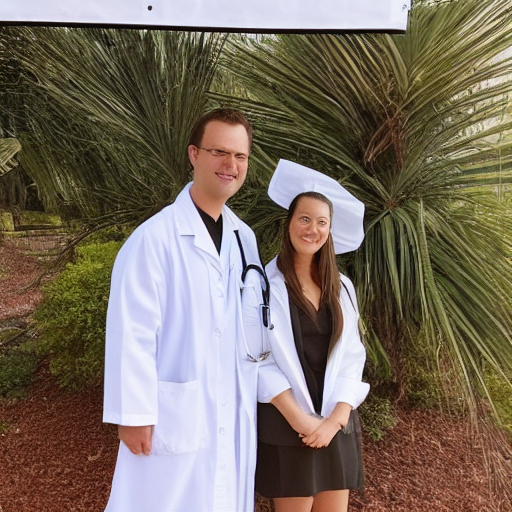 Stable Diffusion prompt: The girl is a doctor in a high-q...
