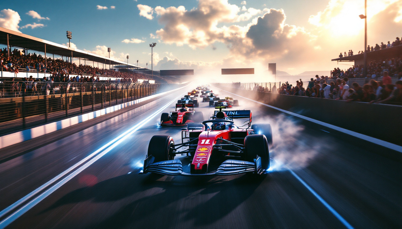 FLUX prompt: The wide track is well lit by sunlight. Ten...