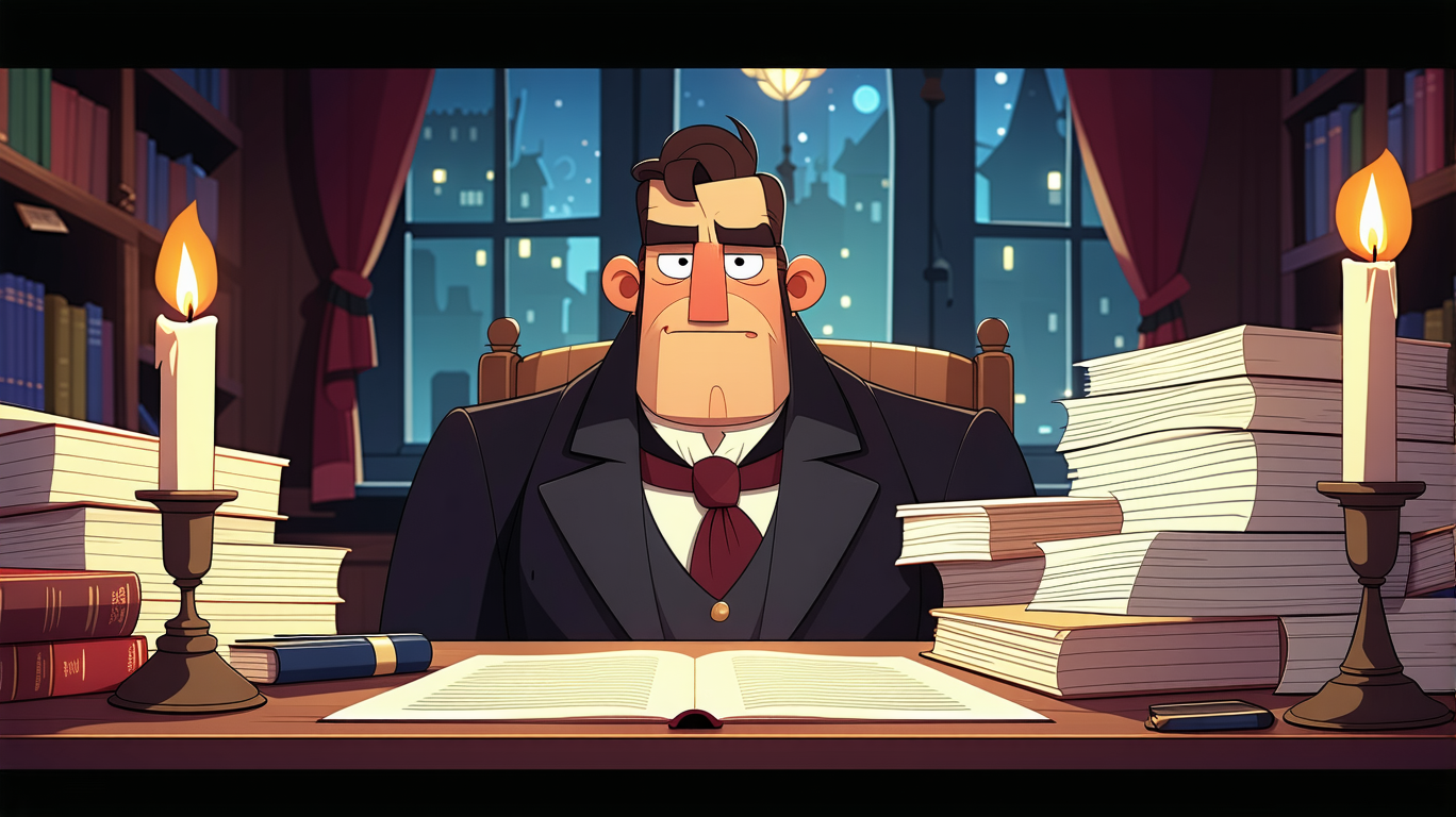 Stable Diffusion prompt: A cartoon of a 20's Victorian ma...