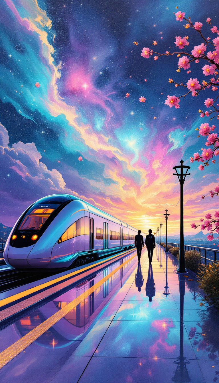 FLUX prompt: A vibrant surrealist painting of a futuristi...