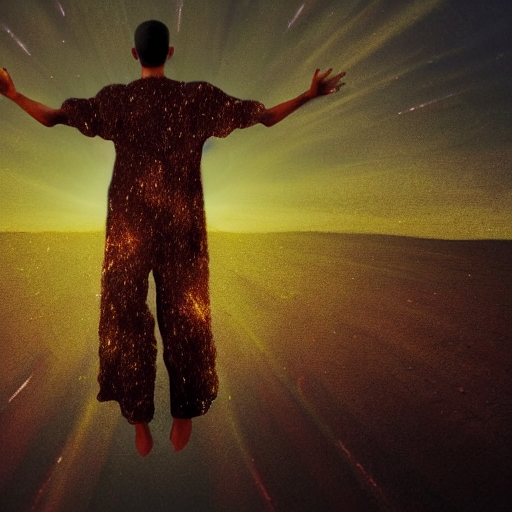 Stable Diffusion prompt: man standing on earth, with a sp...