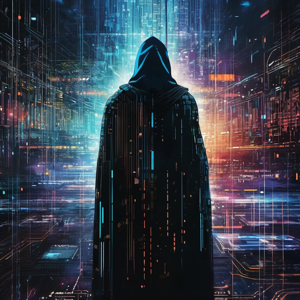 Stable Diffusion prompt: Portrait of a futuristic hacker,...