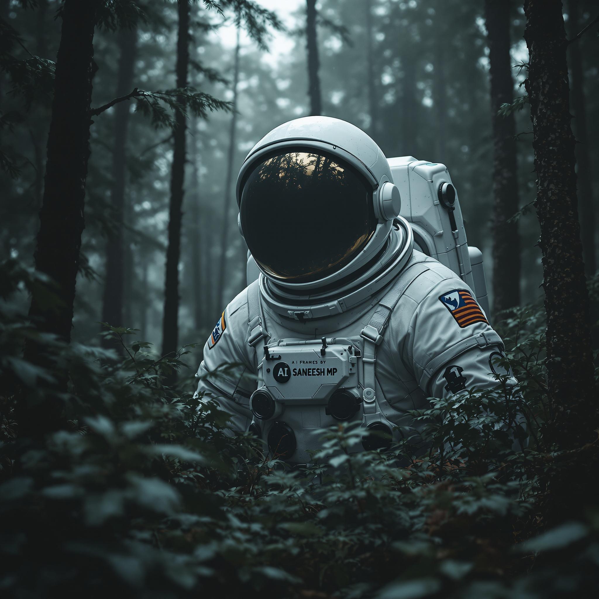 FLUX prompt: Realistic image of an Astronaut in a heavy f...