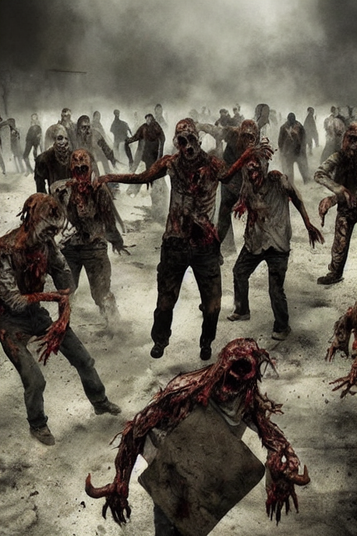 Stable Diffusion prompt: Zombie apocalypse scene, zombie ...