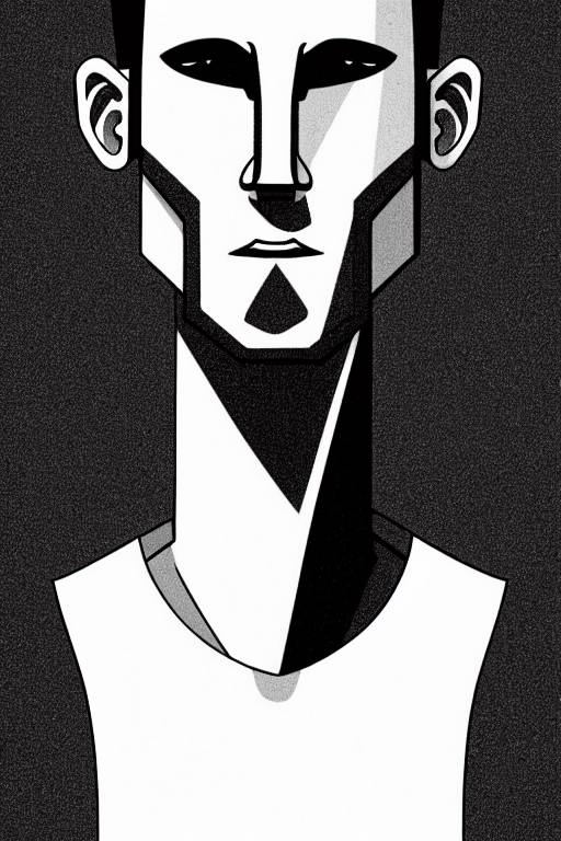 Stable Diffusion prompt: young man with long face, with c...