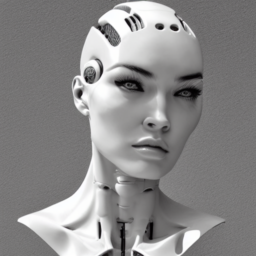 Stable Diffusion prompt: cyborg woman megan fox Miyazaki|...