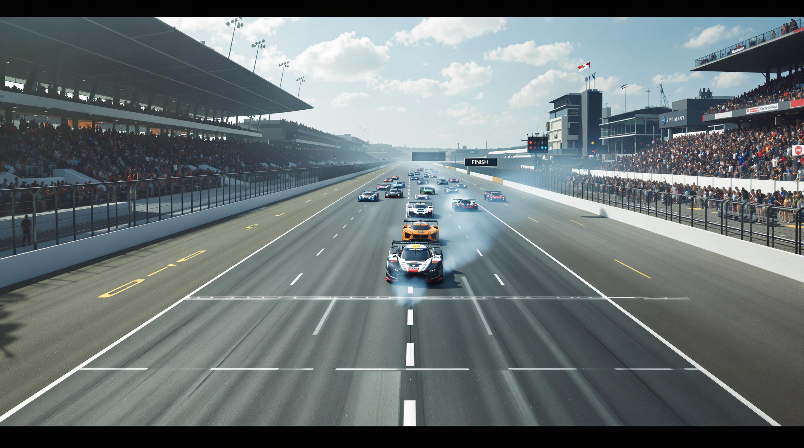 FLUX prompt: The wide track is well lit by sunlight. Ten...